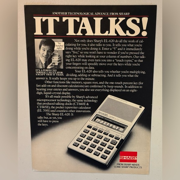 Art | Sharp Calculator 1982 Advertisement Life Magazine | Poshmark